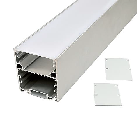 Perfil LED colgante con iluminación bidireccional de 50,18 mm x 75 mm ...